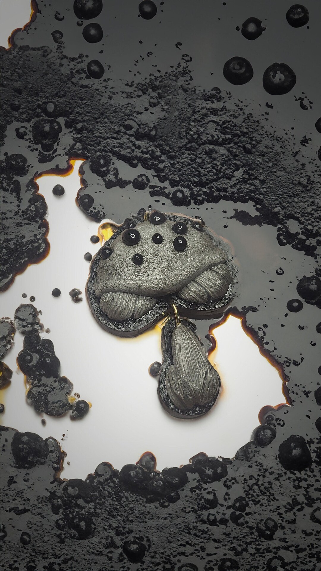 Poison Mushroom II Black Goo Poisonous Grey Chalk Mushroom Jewelry - Etsy