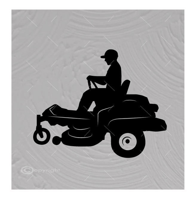 Man Riding Zero Turn Mower Vector Image SVG File Digital - Etsy