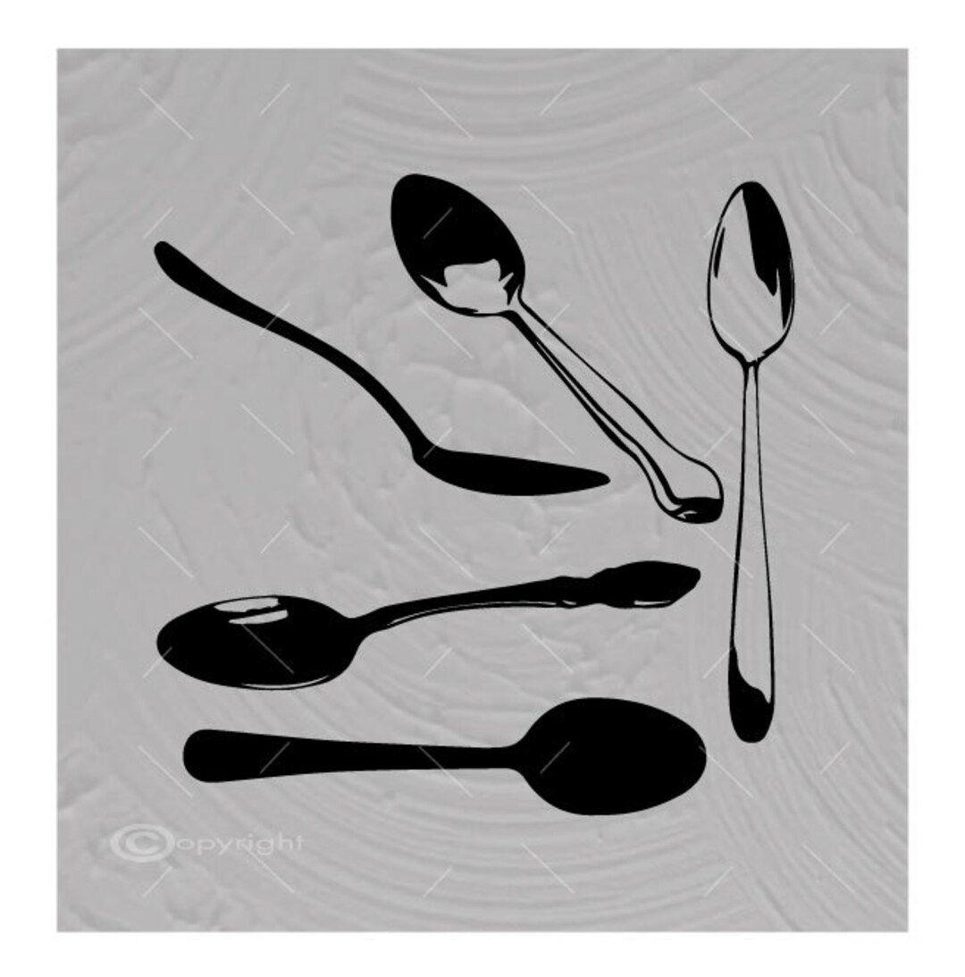 Five Spoons Vector Images SVG Files Digital Cutting Files Ai - Eps ...
