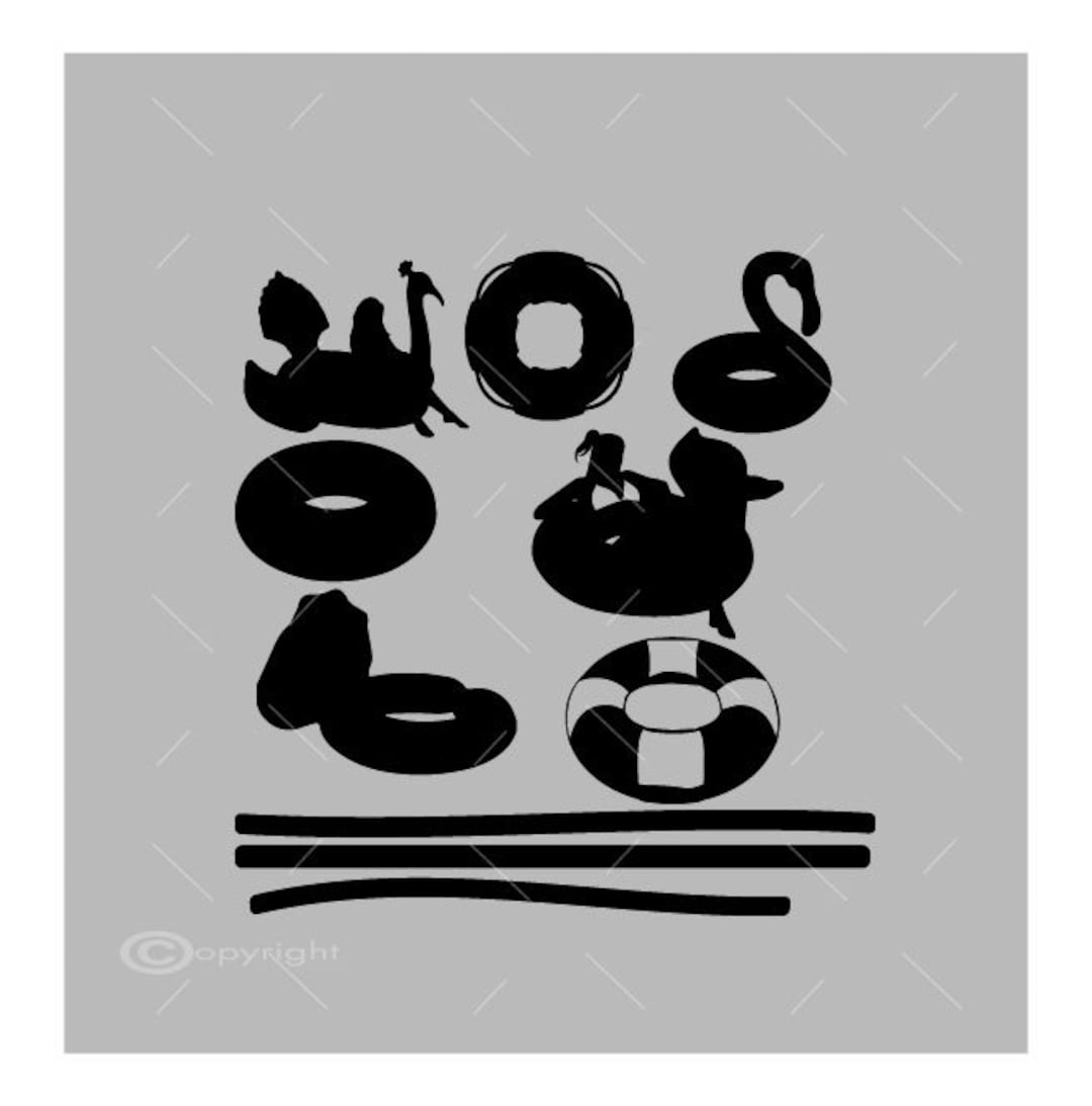 Ten Assorted Pool Floats Noodles Vector Images SVG Files Digital ...