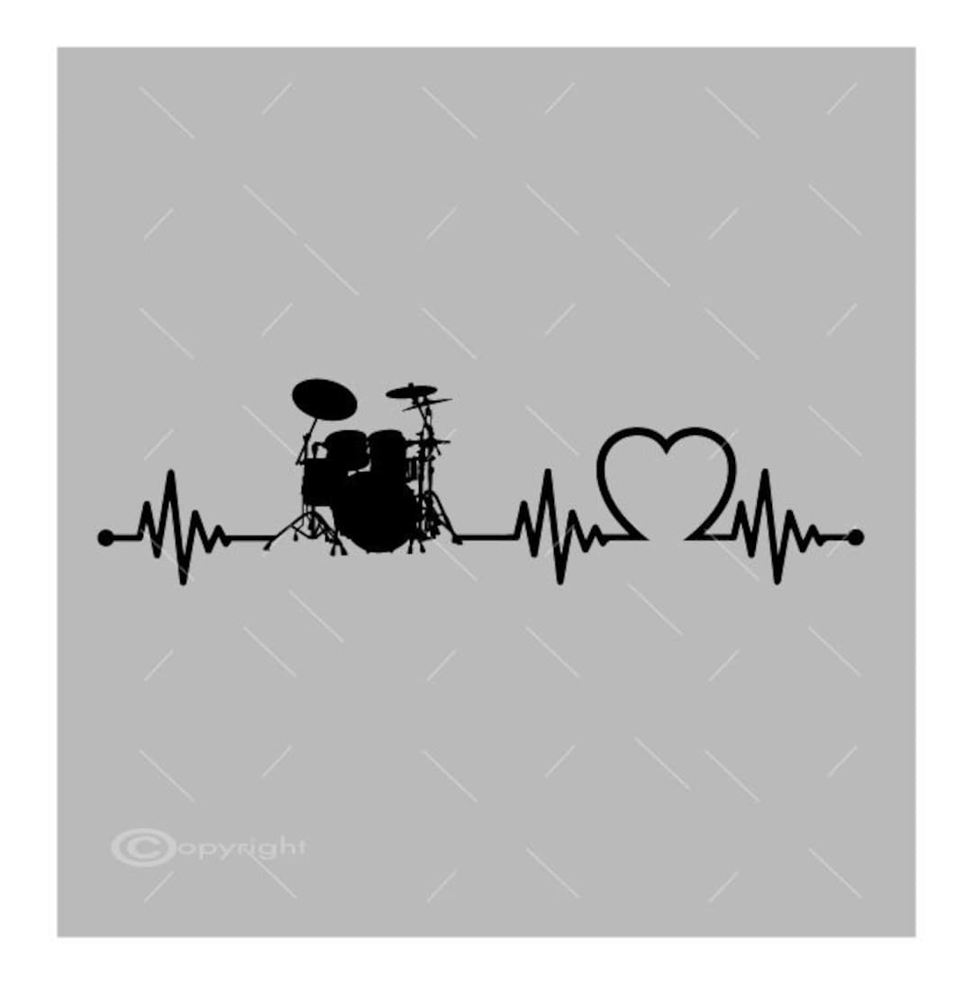 Heartbeat Drums SVG: Drummer Love Vitals Cut File (digital Download) - Etsy