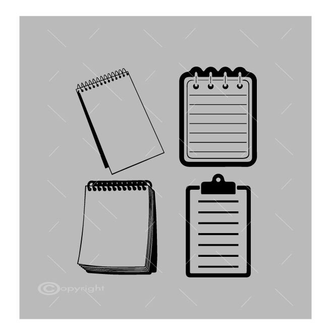 Clipart Of Notepads And Data Sheets