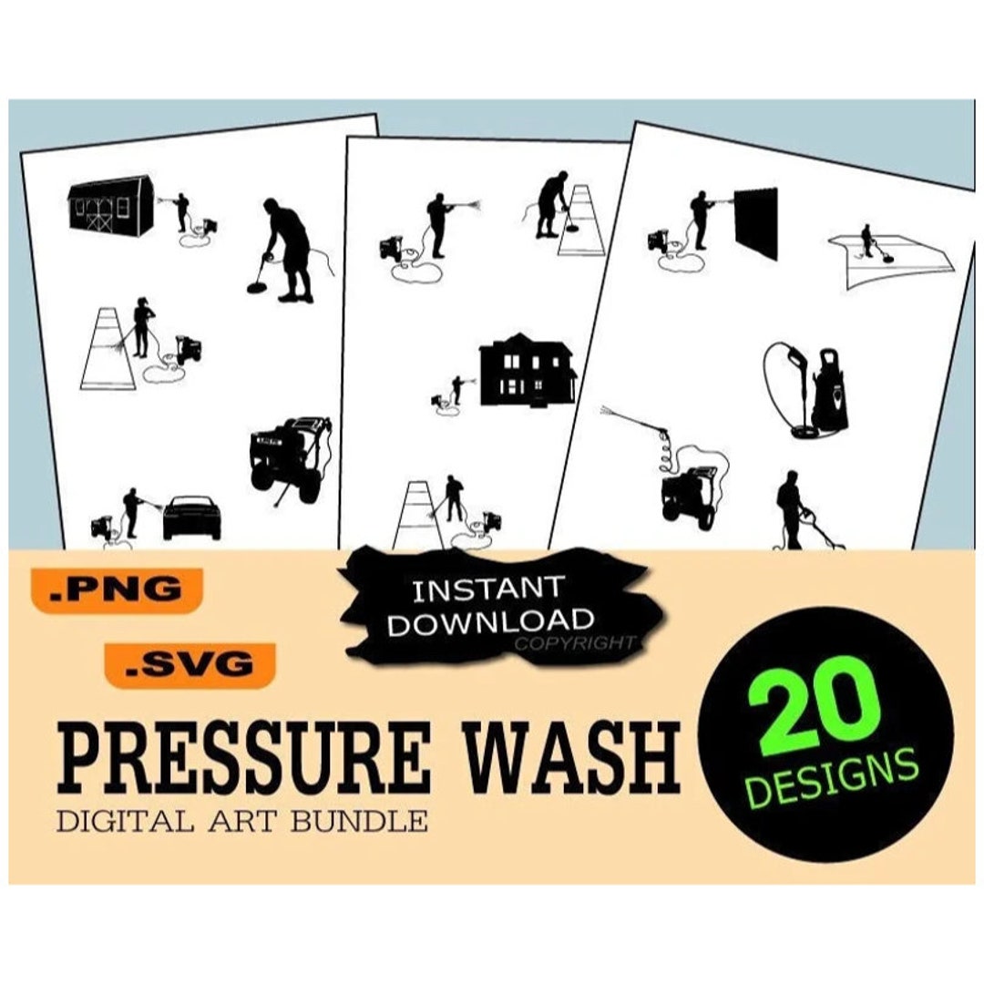 20 Pressure Washing SVG Pressure Washer SVG PNG Clipart Digital File ...