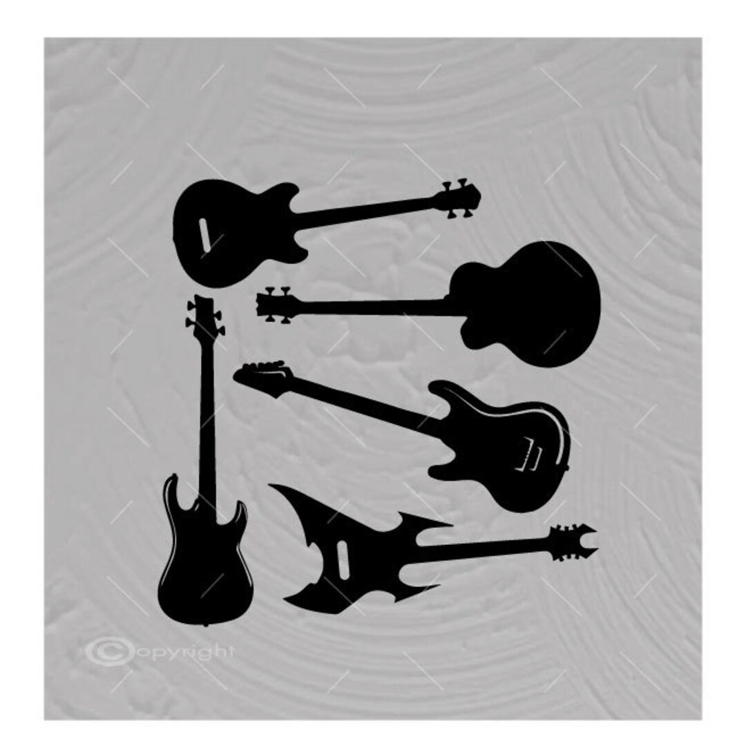 Bass Guitar SVG Bundle: Music Guitarist Cut File Vector (digital ...