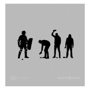 Riot Scene SVG: Protest Silhouette Cut File (digital Download - Etsy