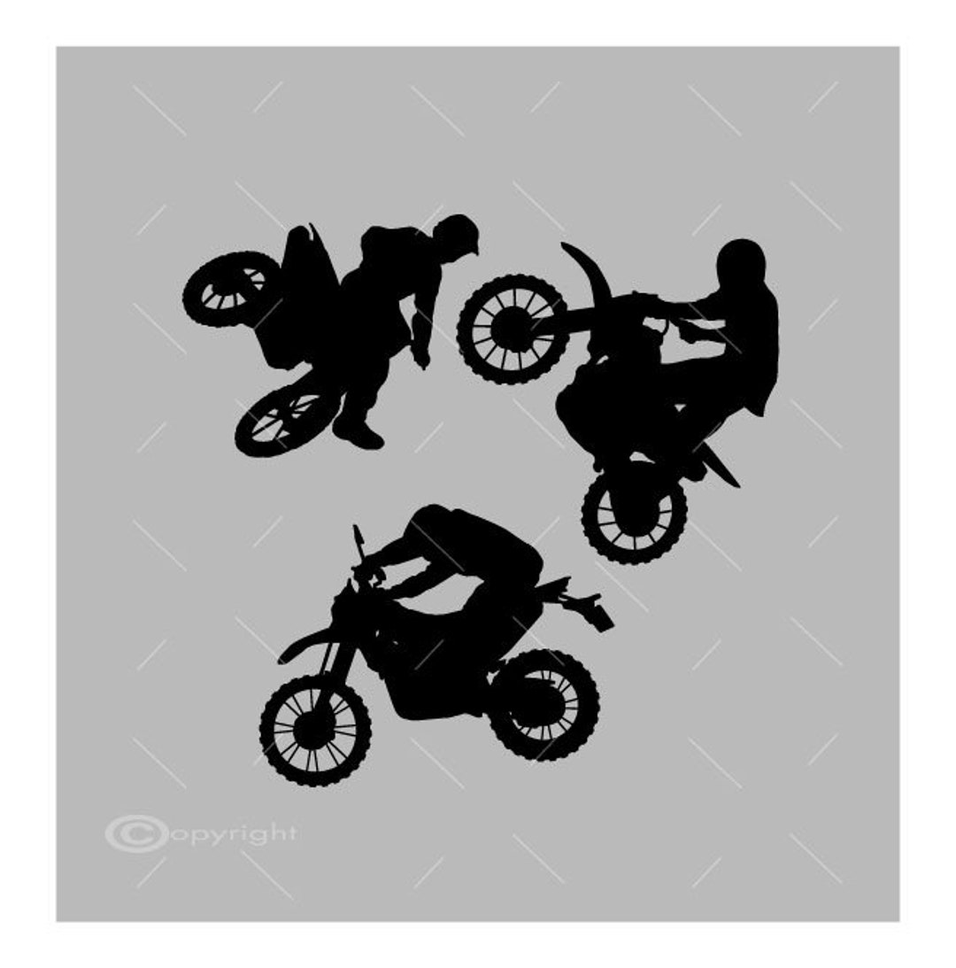 Three Dirt Bike Riders Vector Images Vinyl Decal T-shirt Digital ...