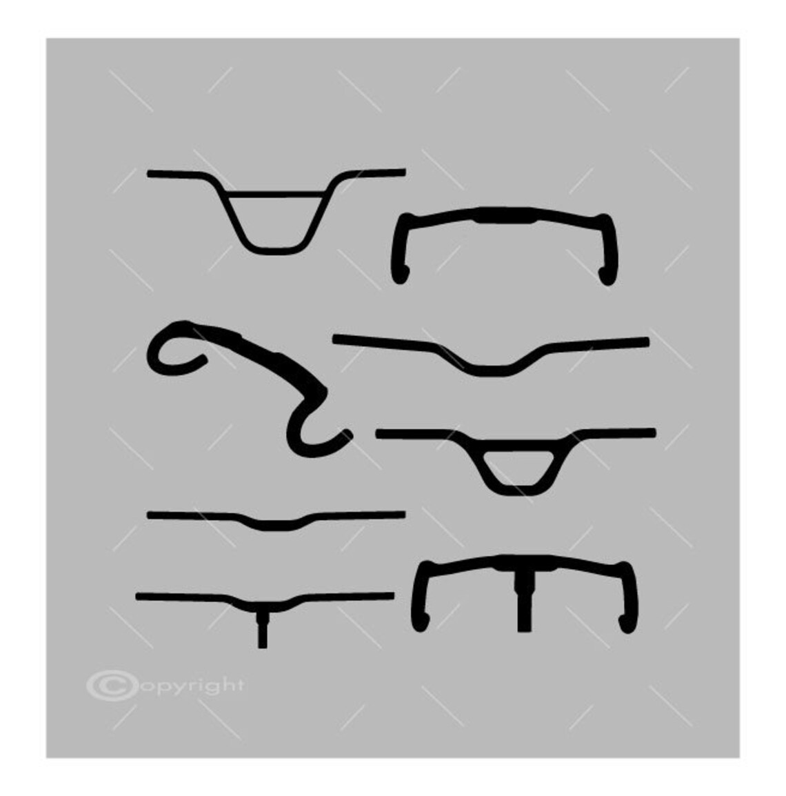 Eight Bicycle Handlebars Vector Image SVG Files Digital - Etsy