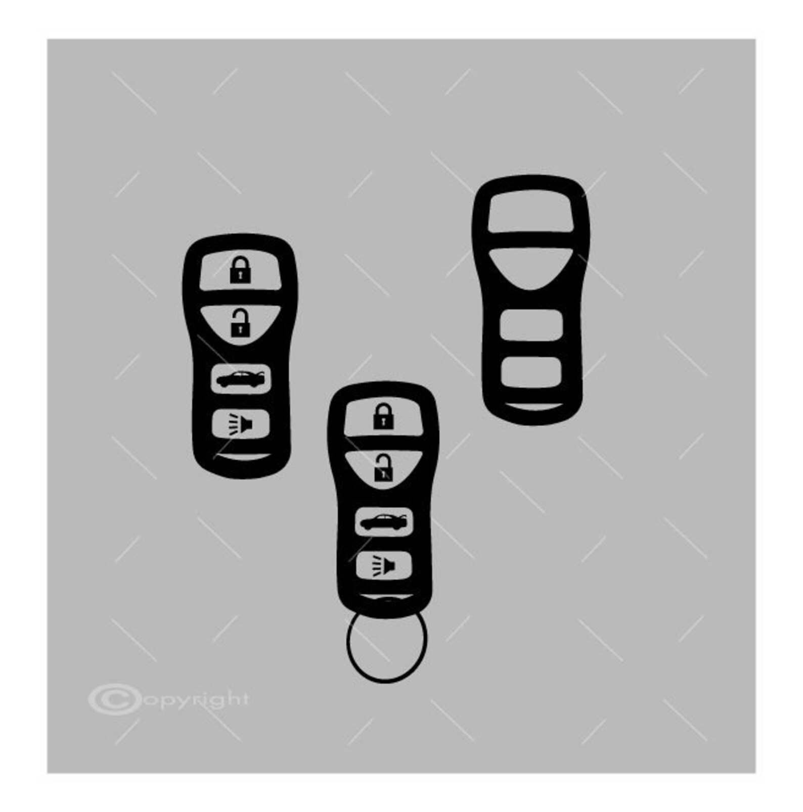 Three Key Fobs Vector Images SVG Files Digital Cutting Files - Etsy