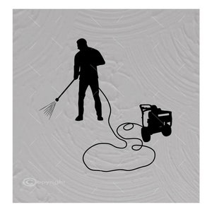 Man Pressure Washing SVG: Cleaning Power Washer Vector Cut File ...