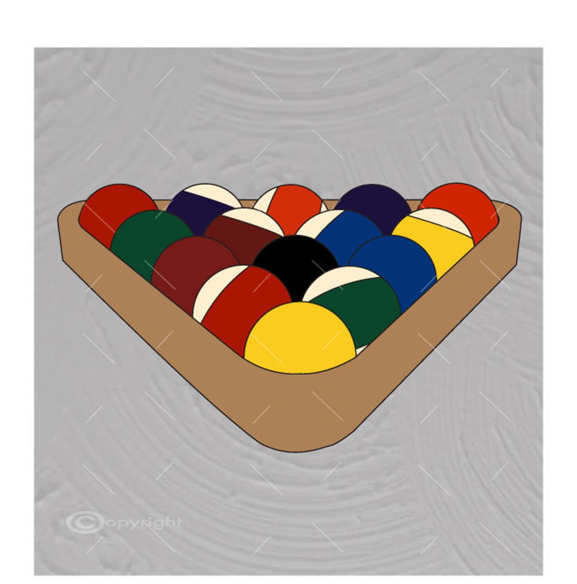 Billiard Ball Triangle Rack With Pool Balls Digital File Ai Eps PNG DXF ...