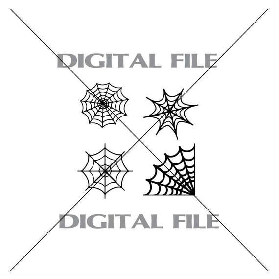 Four Spider Webs Vector Images Vinyl Decal T-shirt Digital - Etsy