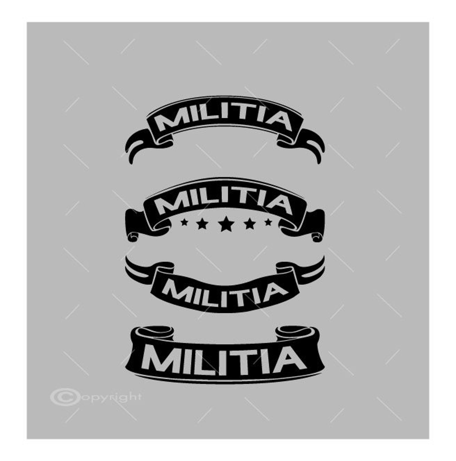 Four Militia Banners Vector Image SVG File Digital Cutting - Etsy