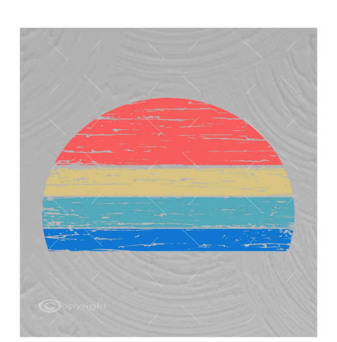 Distressed Vintage Retro Half Circle Digital File Ai - Eps - PNG - DXF ...