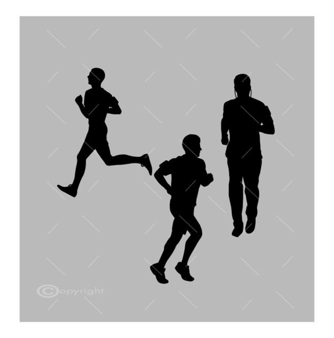 Three Men Joggers Runners Vector Images Vinyl Decal T-shirt Digital ...