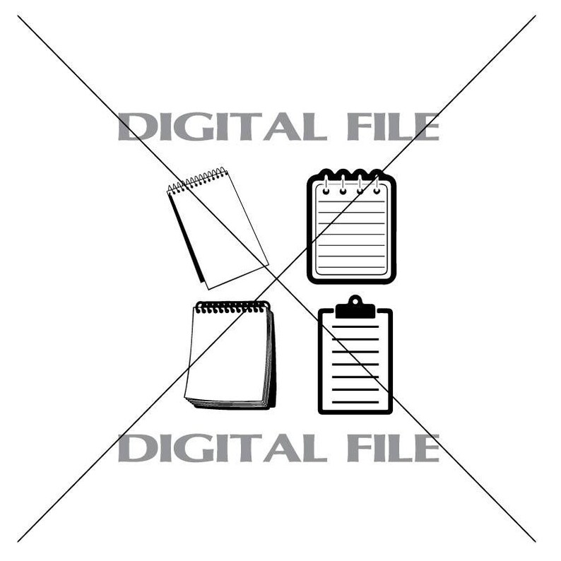 Four Notepads Vector Images SVG Files Digital Cutting Files Ai | Etsy