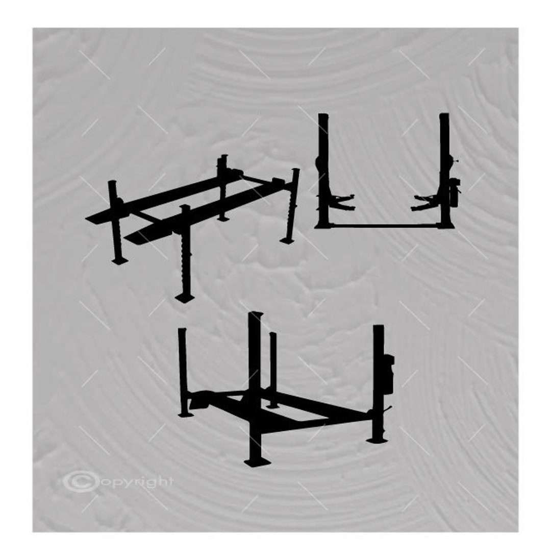 Three Car Lifts Vector Images SVG Files Digital Cutting Files Ai Eps ...