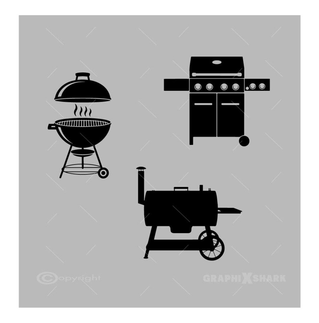 BBQ Grill SVG Bundle | Three Barbecue SVG | Cookout Cut File | Barbecue ...