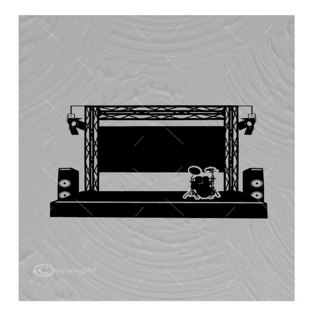Concert Music Stage Vector Images SVG Files Digital Cutting Files Ai ...