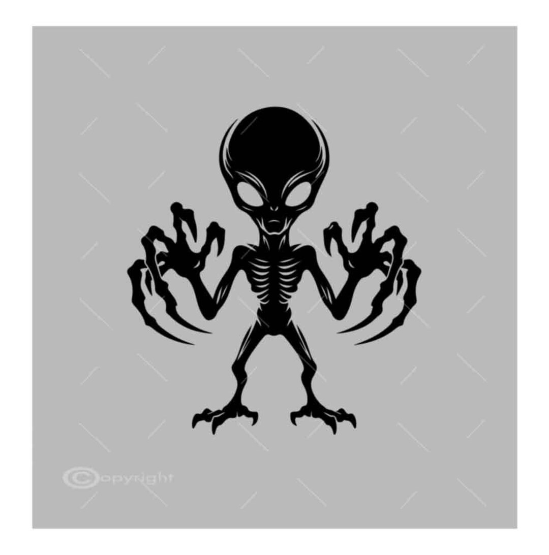 Alien SVG: Extraterrestrial Vector Graphic Silhouette (digital Download ...