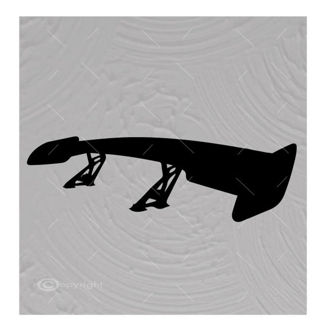 Trunk Spoiler SVG: Rear Wing Cut File Vector Silhouette (digital ...