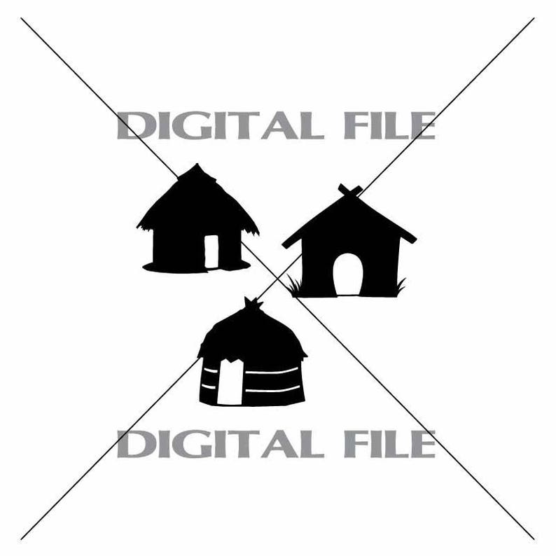 Three Huts Vector Images Vinyl Decal T-shirt Digital Cutting | Etsy
