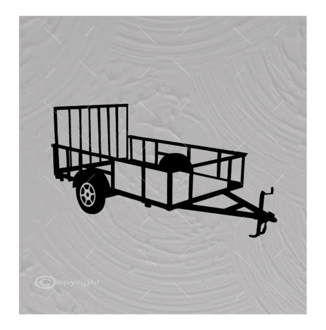 Hauling Trailer SVG: Flatbed Utility Carrier Cut File Design (digital ...