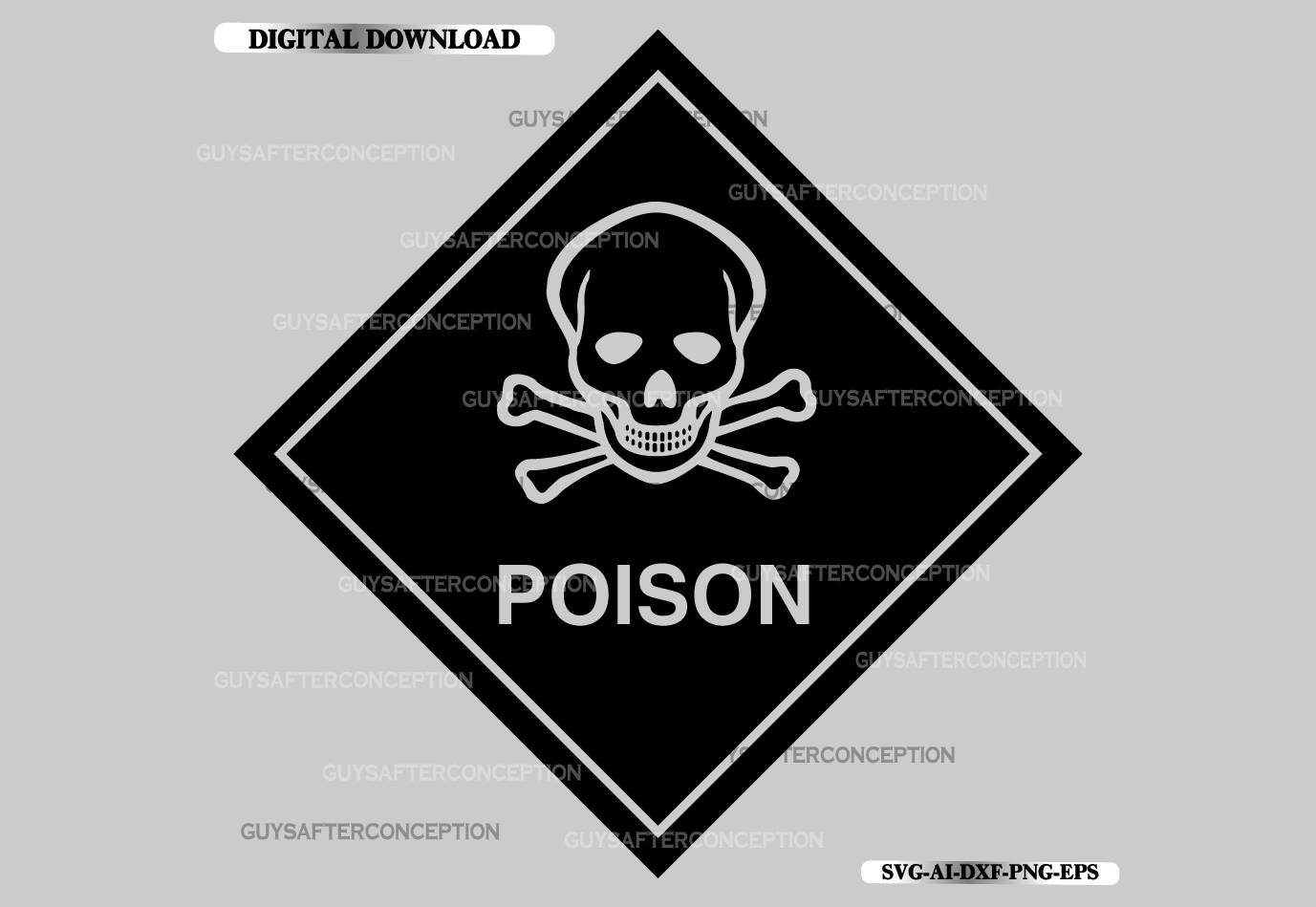 Poison Safety Sign Cut File SVG Files Digital Vector Image Ai - Etsy ...