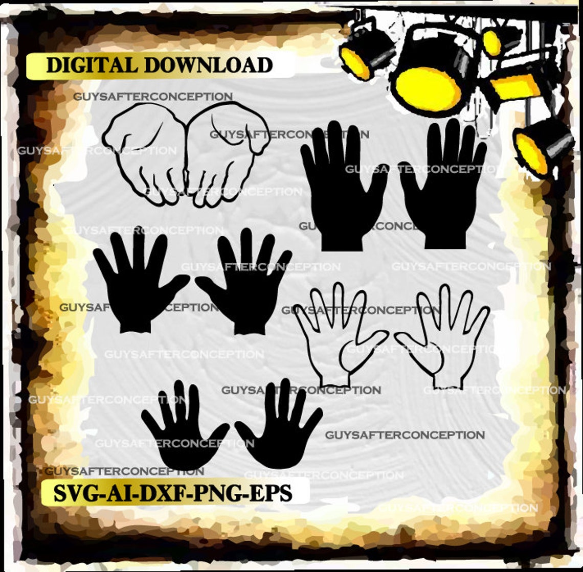Five Sets of Hands Vector Image SVG Files Digital Cutting - Etsy