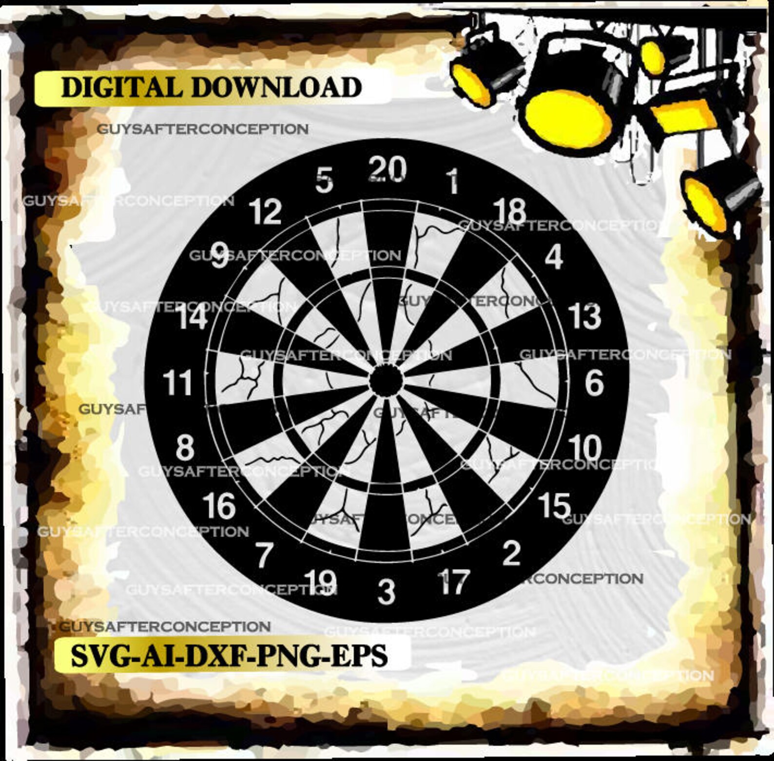 Dart Board Vector Images SVG Files Digital Cutting Files Ai | Etsy