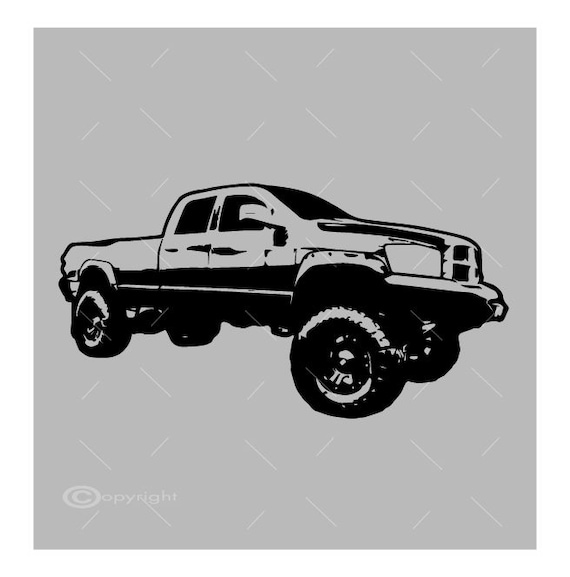 Lifted Pickup Truck Silhouette