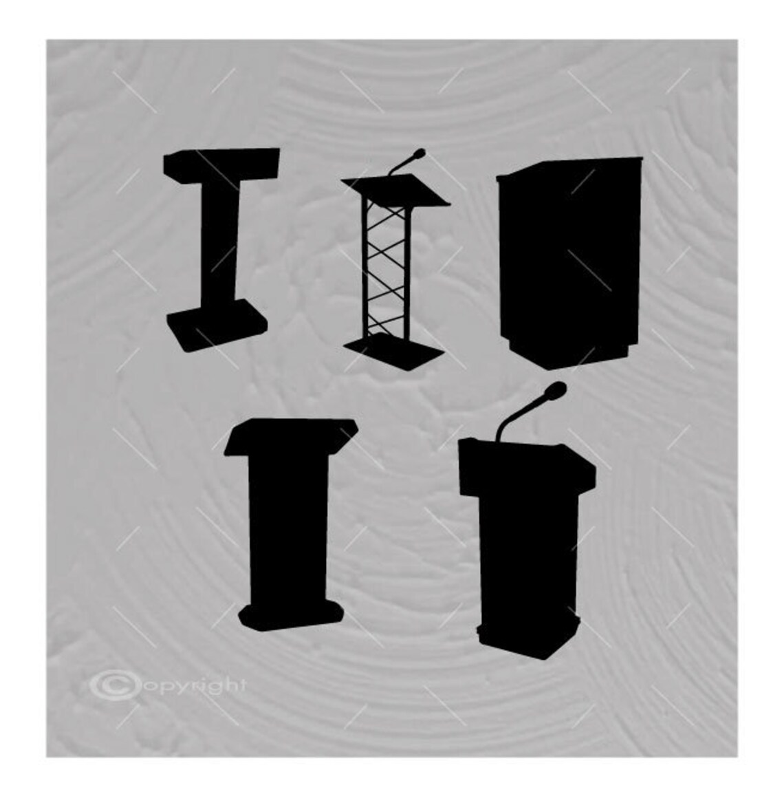 Five Podiums Vector Images SVG Files Digital Cutting Files Ai - Etsy