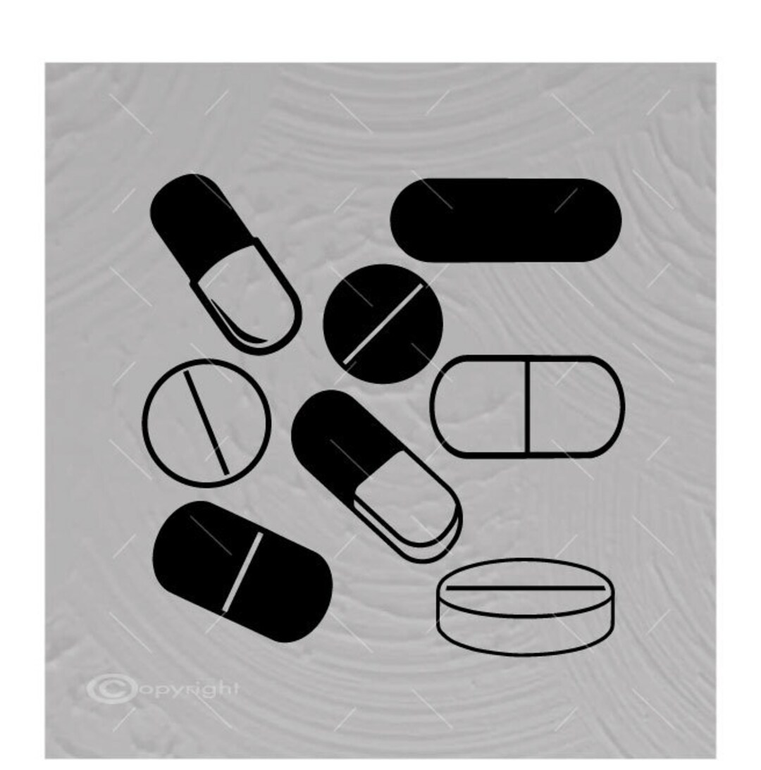 Pill SVG Bundle: Medication Capsule Tablet Cut File Vector (digital ...