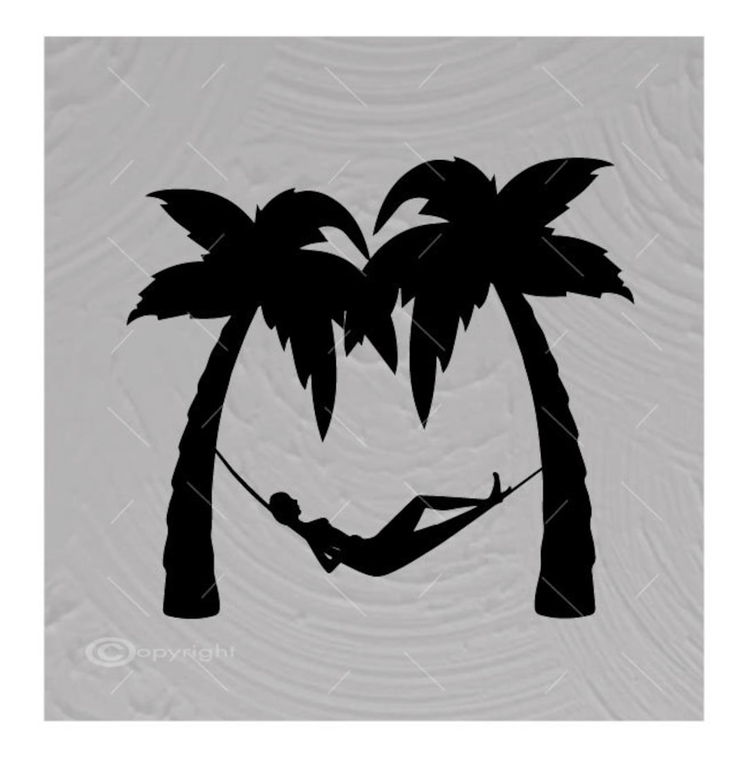 Hammock SVG: Palm Tree Beach Cut File Vector Silhouette (digital ...