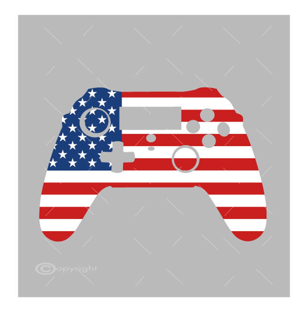 American Flag Video Game Controller Digital File Ai - Eps - PNG - DXF ...