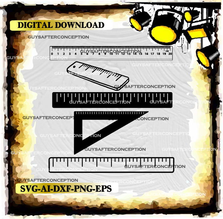 Five Rulers Vector Images SVG Files Digital Cutting Files Ai | Etsy