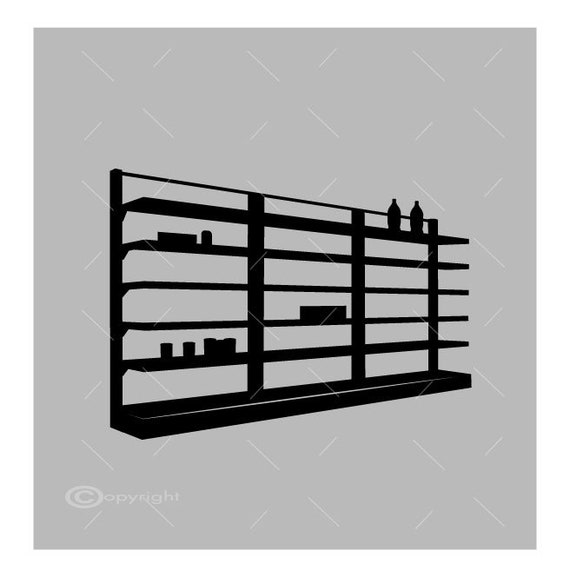 Empty Grocery Store Shelves Clip Art