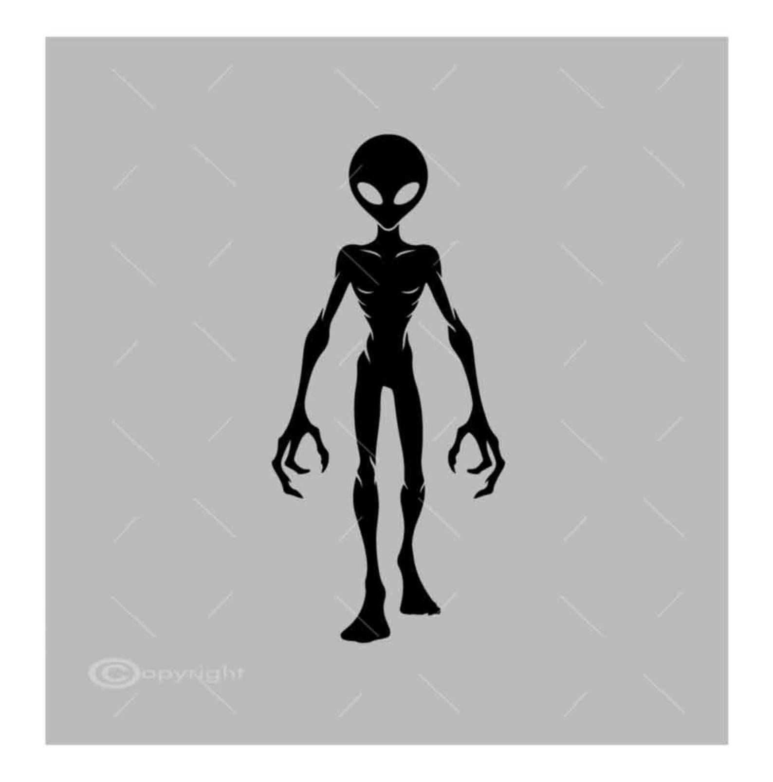 Alien SVG: Extraterrestrial Vector Cut File Silhouette (digital ...