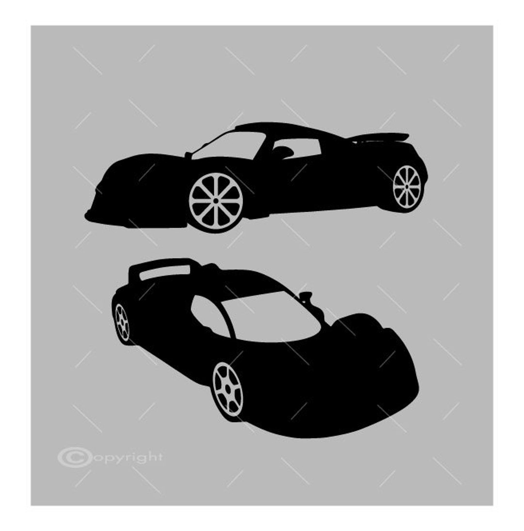 Two Super Cars Vector Images Vinyl Decal T-shirt Digital Cutting Files ...
