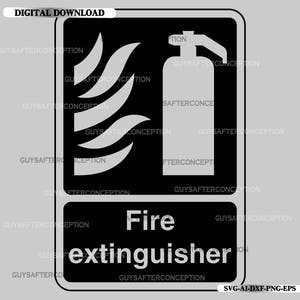 Fire Extinguisher Sign Cut File SVG Files Digital Vector Image Ai - Eps ...