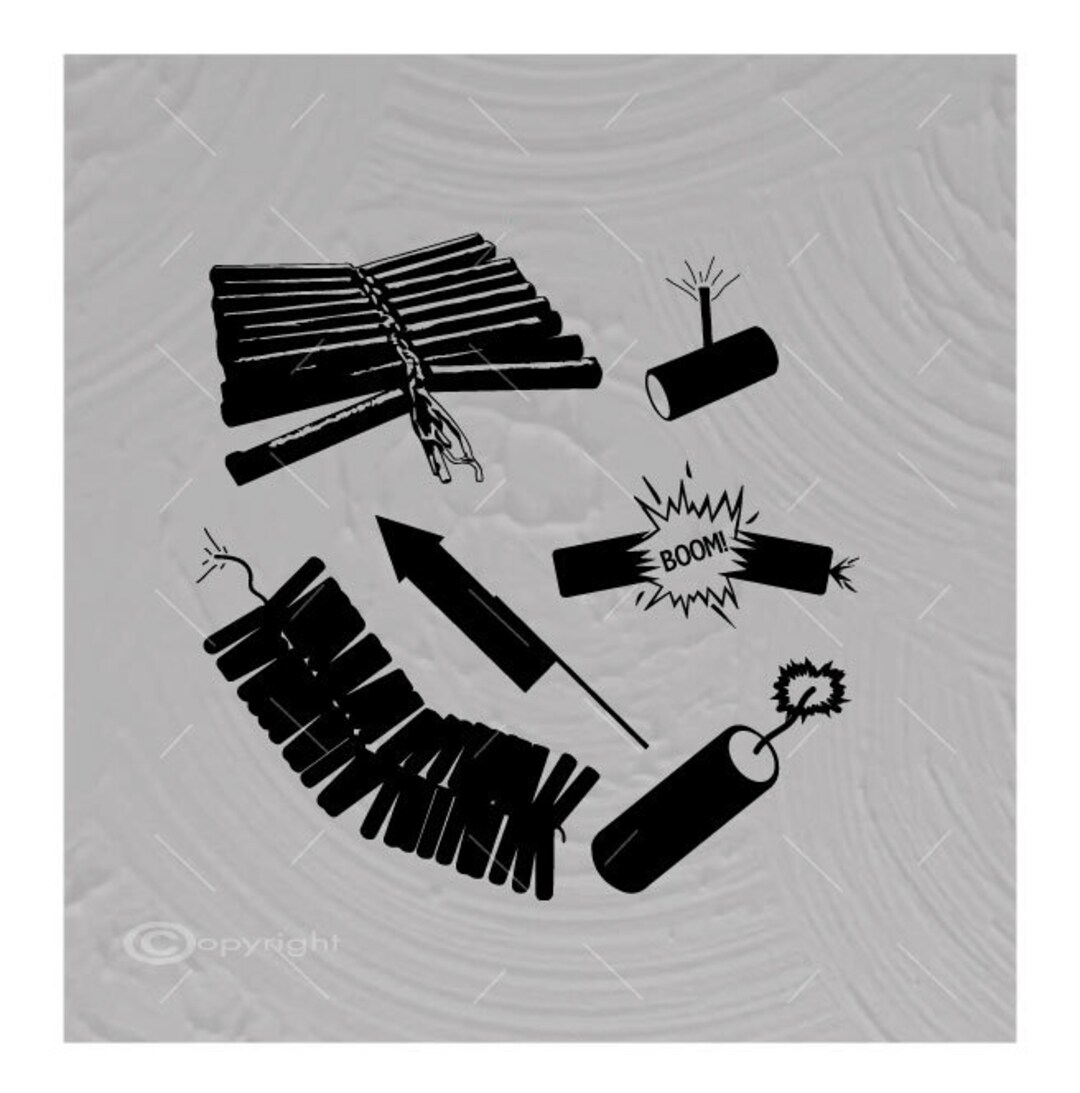 Six Firecrackers Vector Images Vinyl Decal T-shirt Digital Cutting ...