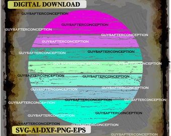 80s Distressed Circle Digital File Ai Eps PNG DXF Svg | Etsy