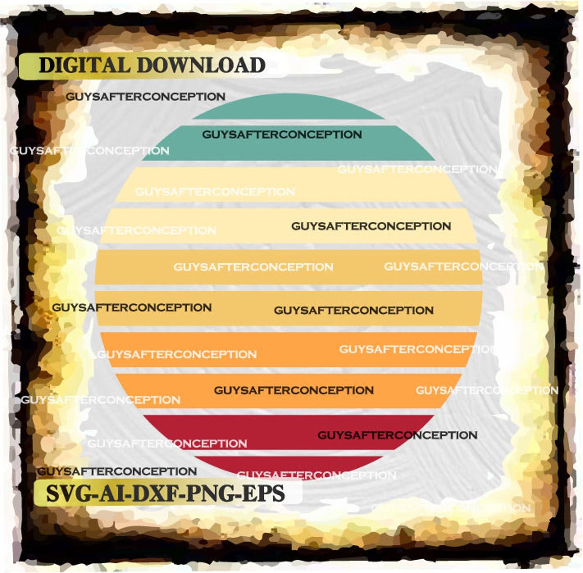Vintage Retro Circle Digital File Ai Eps PNG DXF Svg | Etsy