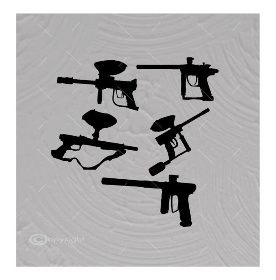 Five Paintball Gun Vector Images SVG Files Digital Cutting Files Ai Eps ...