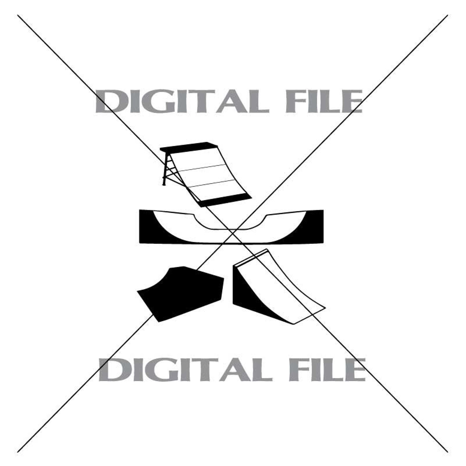 Four Skateboard Ramps Vector Images Vinyl Decal T-shirt | Etsy