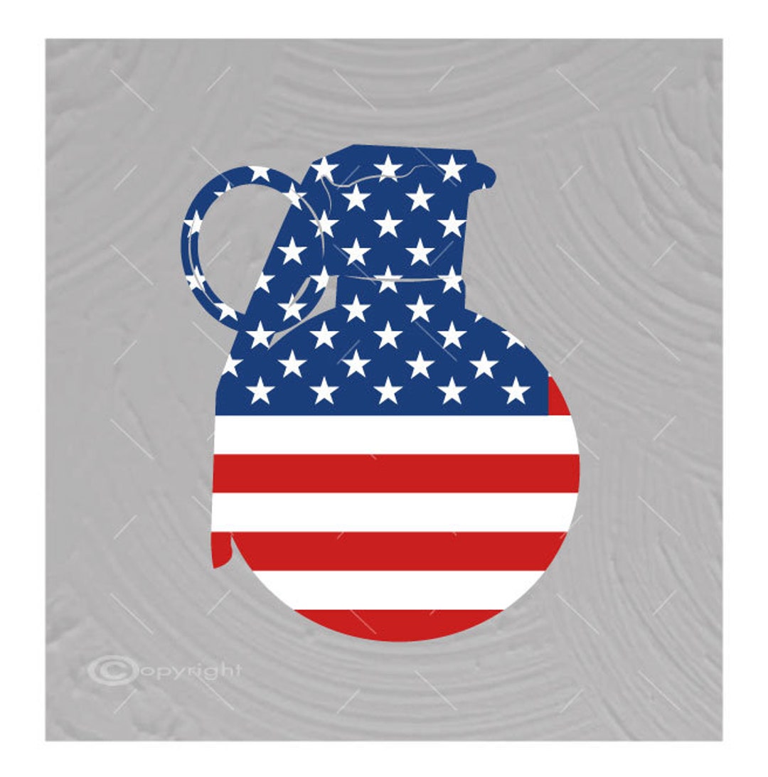 American Flag Hand Grenade Digital File Ai Eps PNG DXF Svg A1 - Etsy