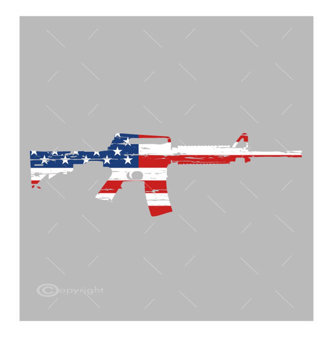 Distressed American Flag AR-15 Gun Digital File Ai - Eps - PNG - DXF ...