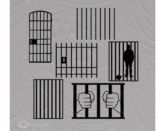Prison Bars Svg, Jail Bars Svg, Imprisoned, Jailed, Black Bars. Vector ...