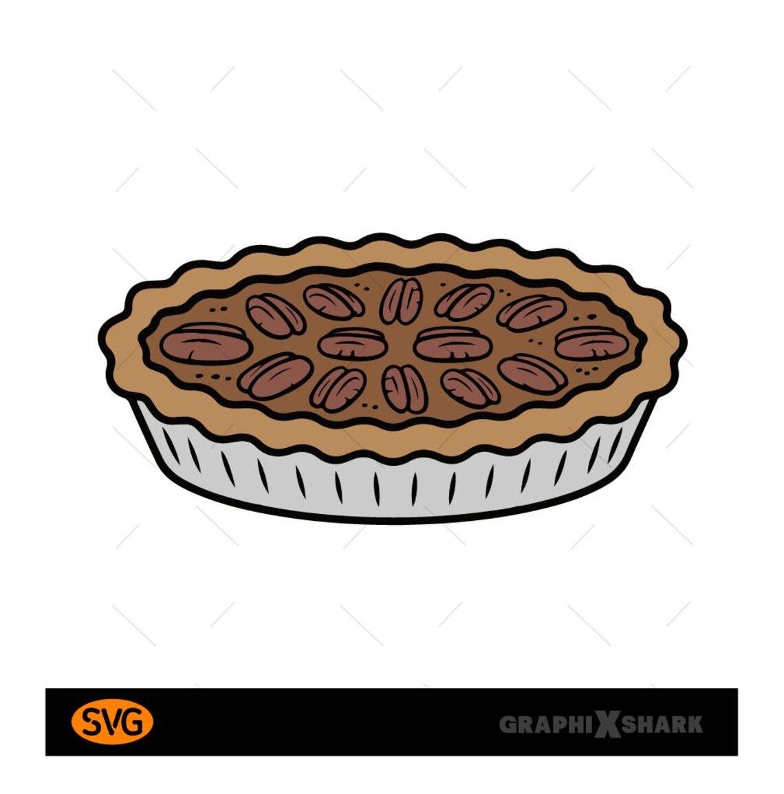 Pecan Pie SVG: Thanksgiving Dessert Clipart Desgin (digital Download ...