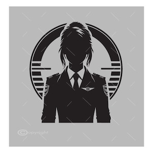 Female Pilot SVG | Jpeg | Woman Aviation Pilot PNG Vector Image A1 - Etsy