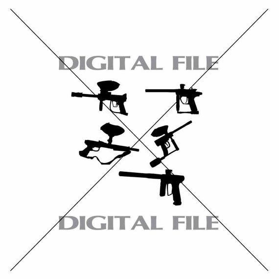 Five Paintball Gun Vector Images SVG Files Digital Cutting - Etsy